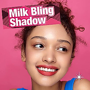 COLORGRAM Milk Bling Shadow - 01 Double Star | Pigmented liquid glitter eyeshadow, Long-lasting shimmer for daily and party makeup, Multi-dimensional sparkling metallic finish, Opaque coverage, Quick drying formula for easy application (0.11 fl.oz, 3.2g)