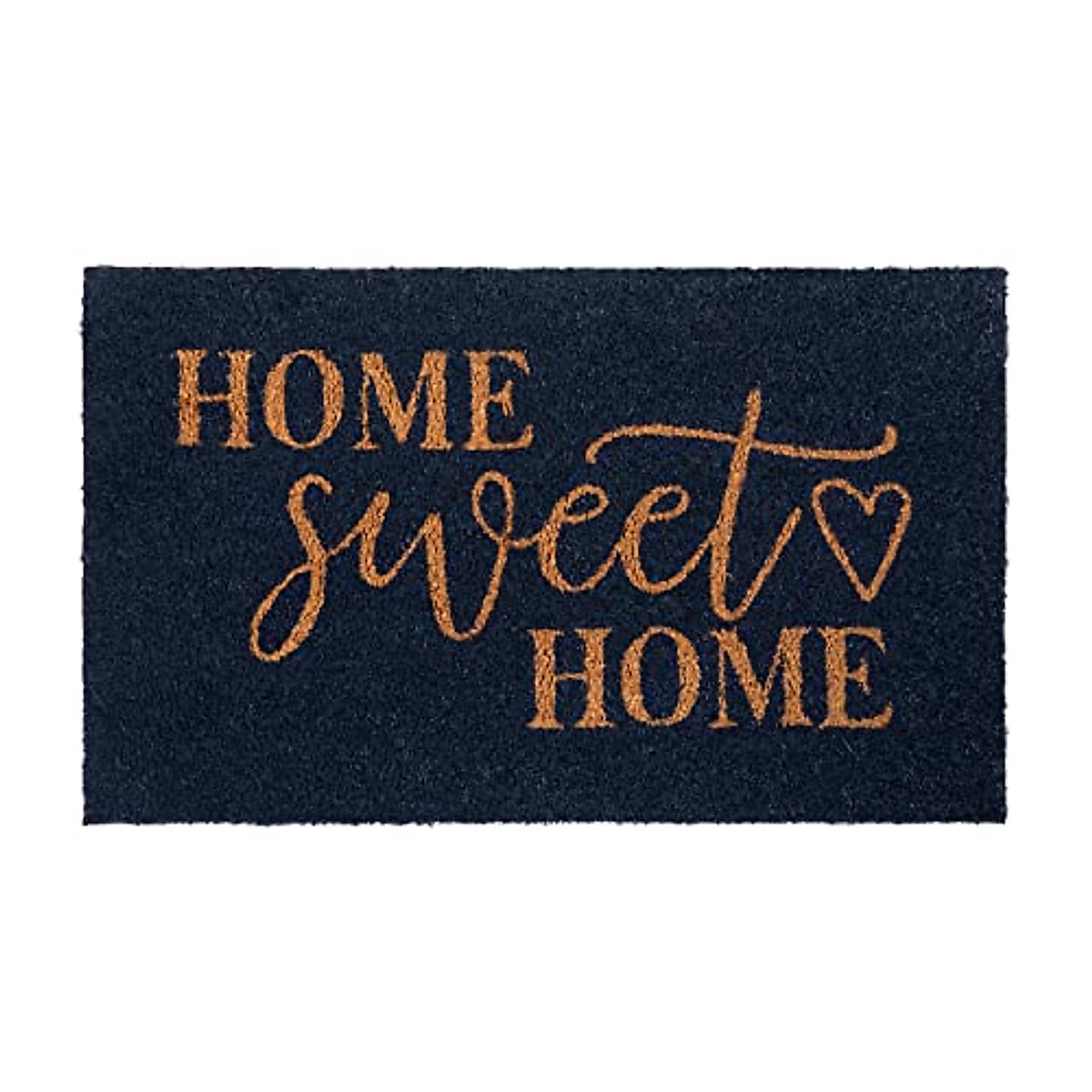 Flash Furniture Harbold Indoor/Outdoor Coir Doormat - Navy Background with Natural Home Sweet Home Message - 18" x 30" - Non-Slip Backing