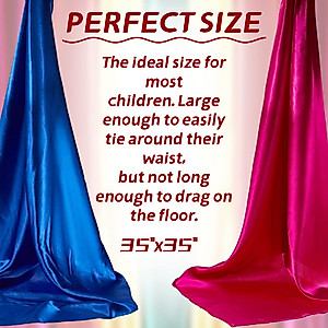 Geyoga 9 Pcs Fabric Play Scarves Rainbow Play Dance Scarves Creative Pretend Juggling Dress 35 x 35 Inch(Classic Colors)