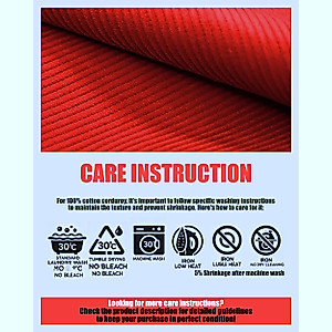 Corduroy Fabric 8 Wale Apparel 290-300GSM Solid Color by Continuous Yard 58" W 100% Cotton - Egyptian Yarn Stripe Texture Soft Trouser Coat Cushion Cover Sofa Cover Sewing Costume Upholstery Navy