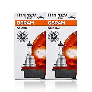 Osram H11 64211L+ DOT Original Standard Halogen Bulb 12V 55W 3800K PGJ19-2 Made in Germany/Pack of 2