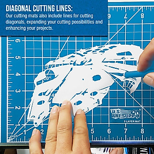 U.S. Art Supply 18" x 24" Pink/Blue Professional Self Healing 5-Ply Double Sided Durable Non-Slip Cutting Mat Great for Scrapbooking, Quilting, Sewing and all Arts & Crafts Projects