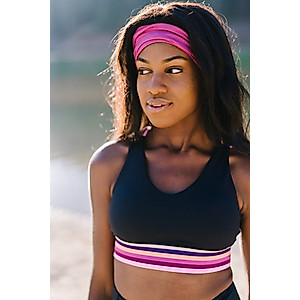 Maven Thread Lunar 2 Pack, Women's Workout Headbands, Wide Headbands for Women, 4" Thick Non Slip Sweatbands for Exercise, Gym hairband Athletic Workouts and Yoga, Black