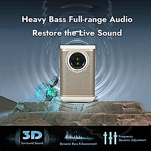 ZEEMR Smart Projector, 5G WiFi Bluetooth Projector, Native 1080P, 4K Supported, Portable Projector for Home/Out Theater, Fully Sealed Dust-Proof, Ultra Long Life, Compatible with All TV Stick (White)