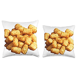 Grated Potato Food Tater Tots Photograph Throw Pillow, 18x18, Multicolor