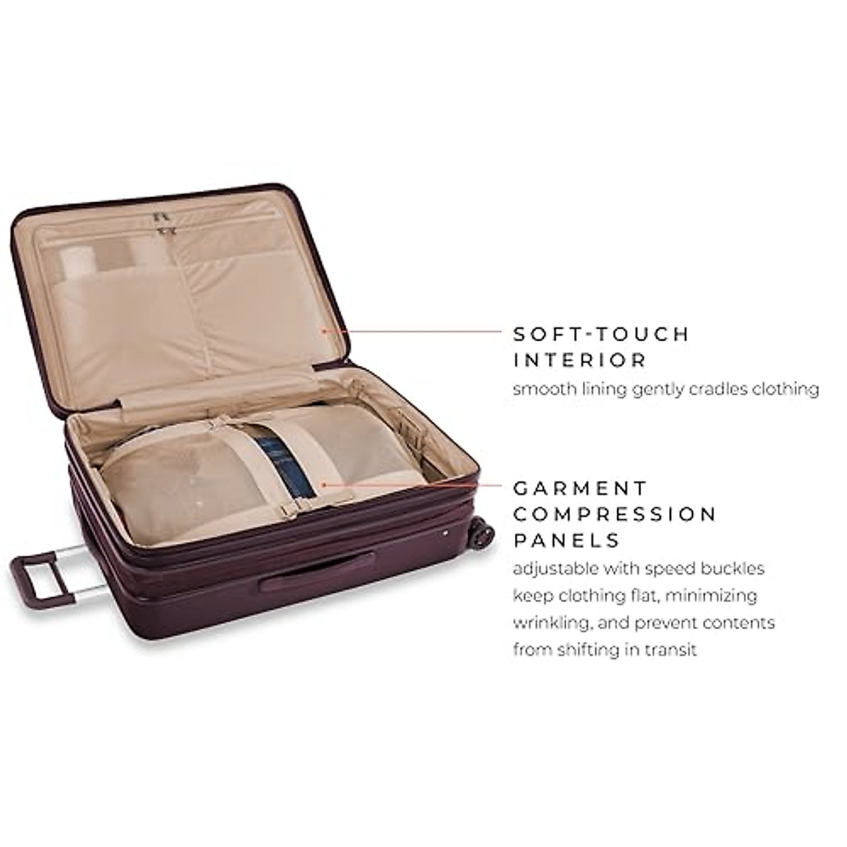 Briggs & Riley Sympatico Hardside Large Spinner Luggage, Plum, 30-Inch Checked