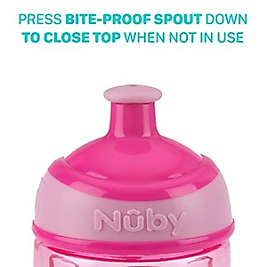 Nuby Printed Kids Pop Up Sipper Water Bottle, Colors May Vary, 1 Pack, 12 Oz., Multi