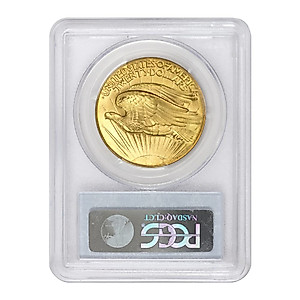 1907 American Gold Saint Gaudens Double Eagle MS-66 High Relief Flat Edge PQ Approved by Mint State Gold $20 MS66 PCGS