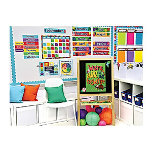 Carson Dellosa One World Calendar Bulletin Board Set, Monthly Wall Calendar With Numbers and Birthdays Cover Ups, Colorful Decor, Seasons, Weather, and Days of the Week Chart, Classroom Decor (134 pc)