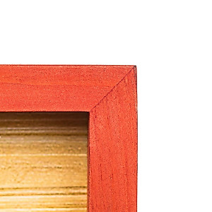 Red Wooden Picture Frame 11x14 - Natural Rustic Solid Wood Thick Borders, Wall Mount and Table Top Display