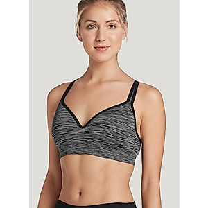 Jockey Women's Bra Mid Impact Multi-Way Molded Cup Sports Bra, Black, M