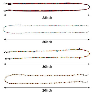 10 Pieces Eyeglass Chains Elegant Eyewear Retainer Beaded Eyeglass Strap Holder with Anti-Skid Ear Hooks and Silicone Eyeglasses Retainers (Classic Style)