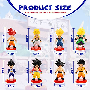 HONGFENG 16 Pack DBZ Anime Cartoon Cake Toppers,3" Goku Figures Cake Toppers Set.