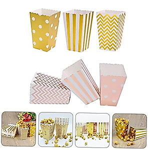 STOBOK 1 Set 36 Pcs Popcorn Popcorn Box Popcorn Treat Box Mini Popcorn Boxes Shower Goodie Boxes Pink Containers Babyboy Gifts Gift Bag Organizer Wrapping Box Packing Box Food