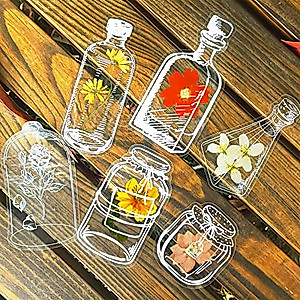 Dried Flower Bookmark - Transparent Dried Flower Bookmarks Craft, Teacher Appreciation Bookmark - Personalized Cute DIY Bookmark for Kids (30-4P)