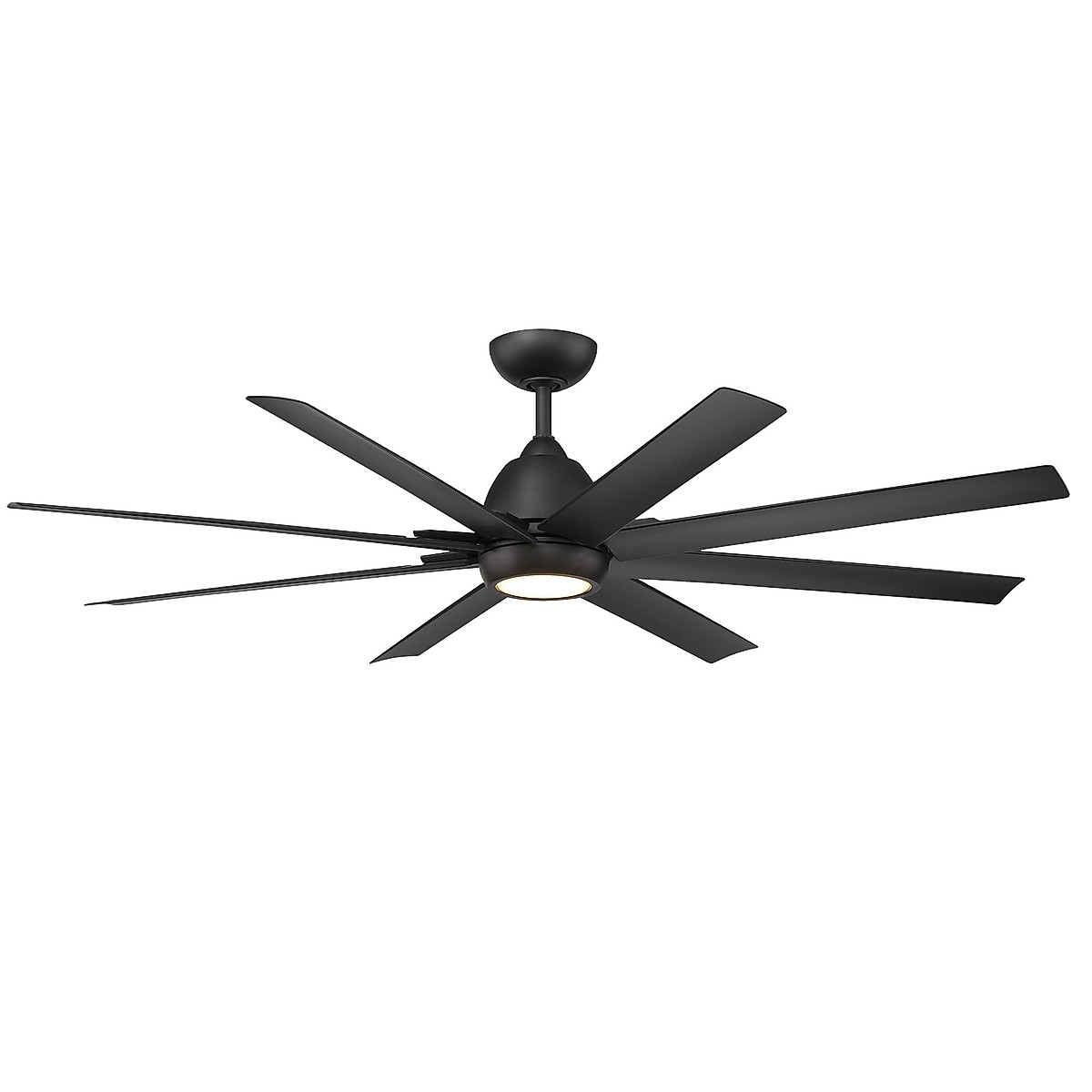 WAC Smart Fans Mocha XL Indoor and Outdoor 8-Blade Ceiling Fan 66in Matte Black with 3000K LED Light Kit and Remote Control works with Alexa and iOS or Android App