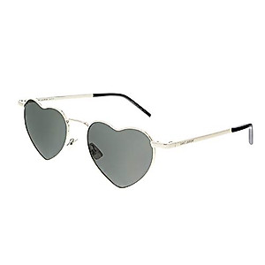 SAINT LAURENT SL 301 Loulou Shiny Silver/Grey Solid One Size