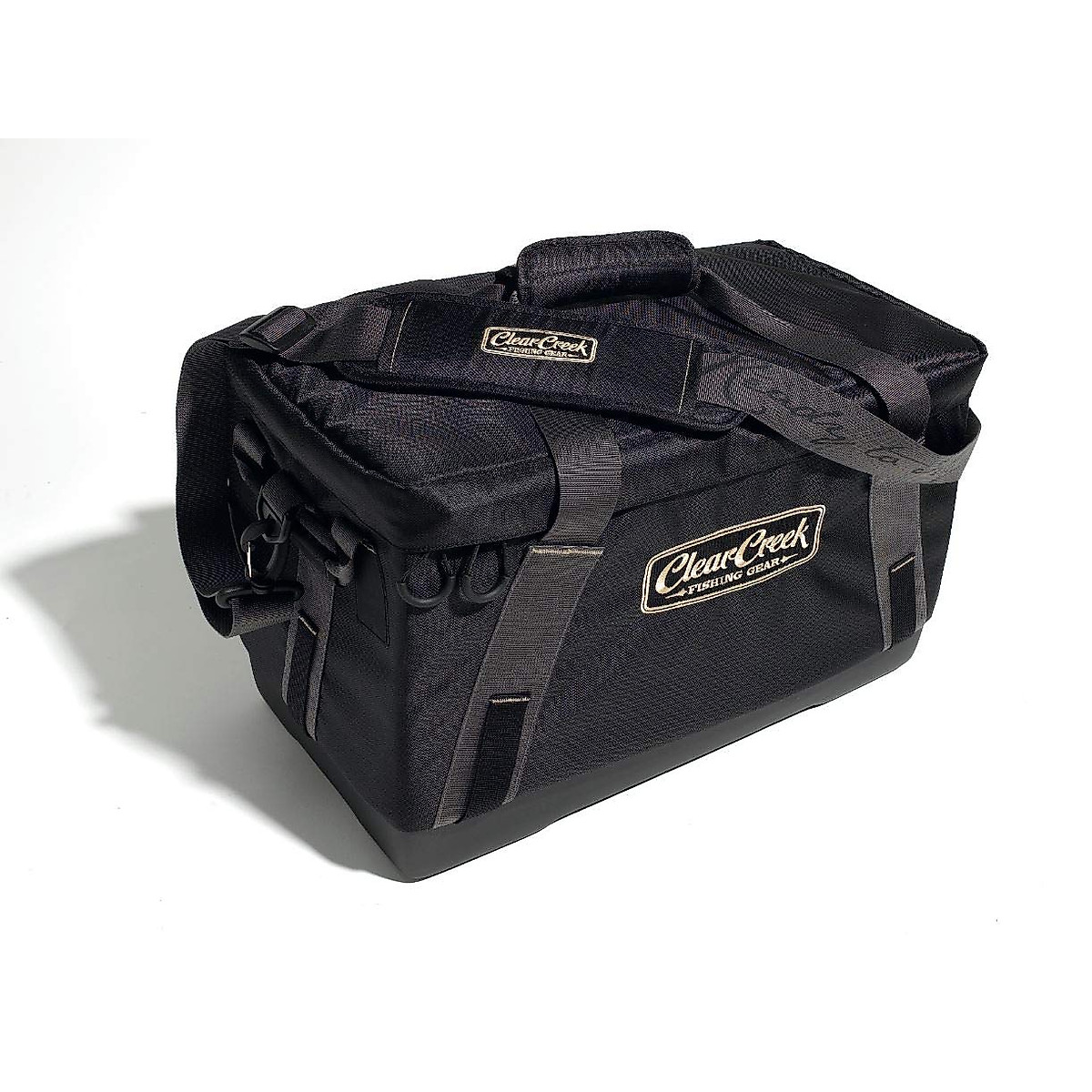 Clear Creek Water Dog Boat Gear Bag for Fishing Tackle Storage with Velcro Dividers for Customize Tackle Box Organization, Waterproof Bottom and Pull Out Rain Cover