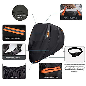 Bike Cover for 2 or 3 Bikes, Bicycle Cover Outdoor Storage Waterproof Rain Sun UV Dust Wind Proof with Lock Hole for city Mountain Road Electric Bike Heavy Duty Bikes Black