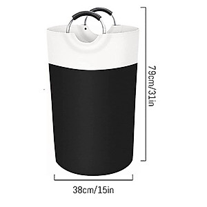 Foldable Laundry Basket,Household Large Capacity Aluminum Handle Storage Round Storage Bucket Dirty Clothes Hamper Washing Bin Clothes Bag (B)