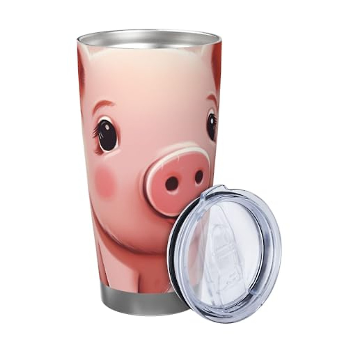 Smiling Tumbler with Lid and Straw 20oz Stainless Steel Car Cup for Hot and Cold Drinks, Double Wall Insulated Travel Coffee Mug Reusable Drink Thermos Cup Birthday Gifts