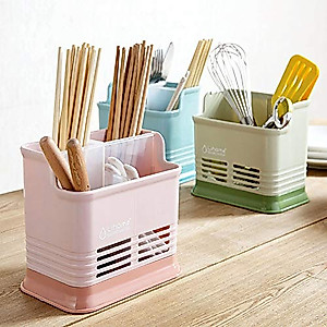 heaven2017 Flatware Silverware Caddy Chopsticks Kitchen Utensils Countertop Organizer Pink