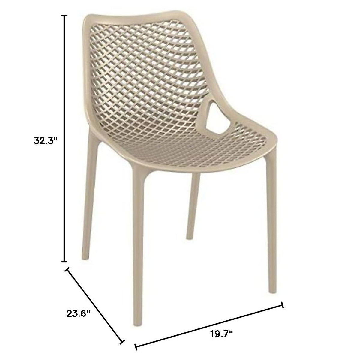 Compamia Air Outdoor Patio Dining Chair in Taupe (Set of 2)