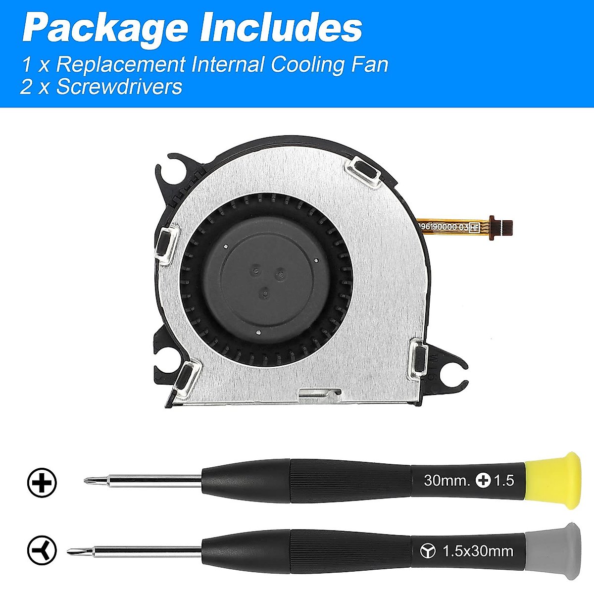 Replacement Internal Cooling Fan for Nintendo Switch, EEEKit Fan Replacement Part CPU Heatsink Cooler for HAC-001 NS 2017 Console with Y Cross Screwdriver Repair Tool Kit