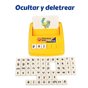 BOHS Spanish Literacy Wiz Spelling Game - Espanol Lower Case 60 Flash Cards - Preschool Language Learning Educational Toys