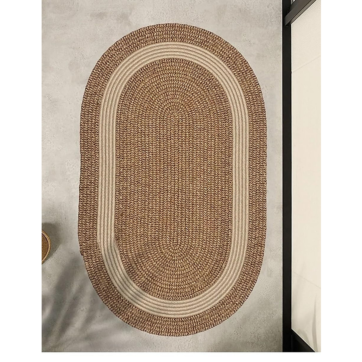 Tly Home-Beige Striped-Jute Door mat Rug -Jute Mats 19.6 x 31.50 Inches -Naturel Mats-Patterned Door Front-Bath Mat-Rug Mats Natural-Balcony mats-Gift- Houseware-Home Decore-Natural Welcome Doormat