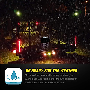 Nilight 2PCS 16Inch 11 LED Red Trailer Light Bar for Park Stop Turn signals Tail Brake Light DOT Compliant IP65 Waterproof Truck Trailer Marker ID Bar, 2 Years Warranty