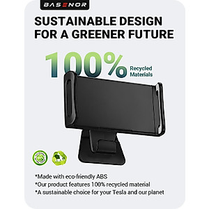 BASENOR 2025 Upgraded Tesla Model Y Model 3 Model S Model X LR/Plaid Tablet Holder Headrest Tablet Mount, 360° Adjustable Travel Rotation Tesla Car Headrest Stand Cradle Accessories