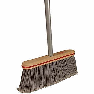 6 Pack Harper Brush 10804A 12" Smooth Surface Upright Broom w/Handle