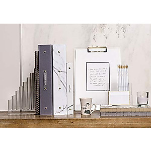 russell+hazel Acrylic Collator and Bookend, Clear, 5” x 8” x 2.5”