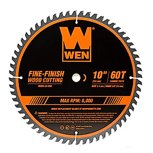 WEN BL1032-2 10-Inch 32-Tooth and 60-Tooth Carbide-Tipped Professional Woodworking Saw Blade Set, Two Pack