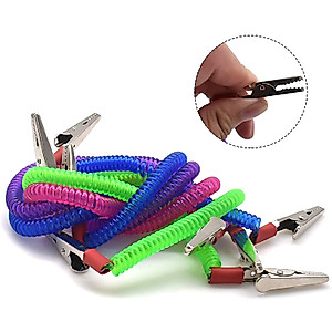 RZJZGZ 4Pcs Dental Napkin Clip Bibs Holder Clips Flexible Metal Elastic Dental Bib Chain for Bibs/Face Cover/Kids Adult and Elderly