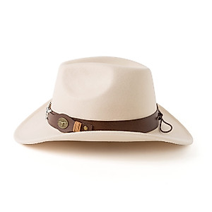 Gossifan Classic Womens Western Cowboy Cowgirl Hats with Wide Belt Light Sand