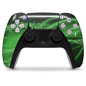 WraptorSkinz Skin Wrap compatible with Sony PS5 DualSense Controller Mystic Vortex Green (CONTROLLER NOT INCLUDED)