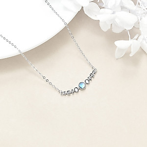 CRMAD Moon Phase Necklace Sterling Silver Moonstone Pendant Mother's Day Gifts for Mom (moon phase)