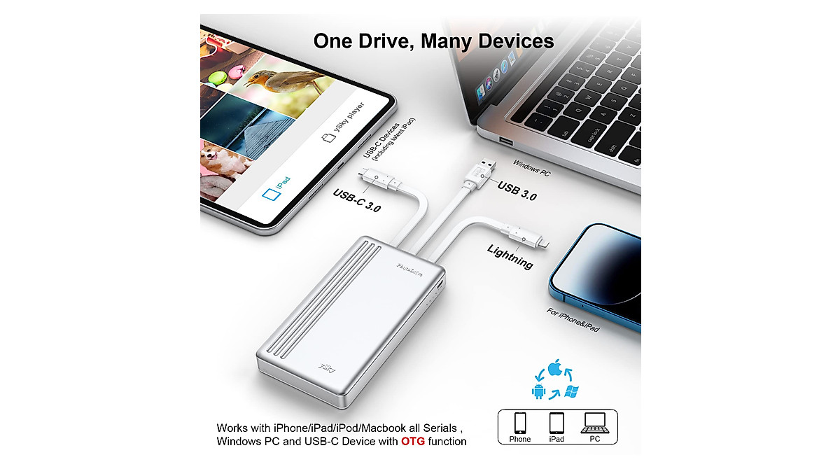 ySky Portable External Hard Drive – 1TB for iPhone & iPad