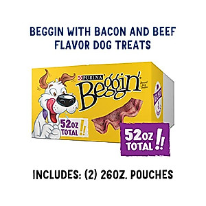 Purina Beggin' Strips With Real Meat Dog Treats With Bacon And Beef Flavors - (2) 26 OZ. Pouches