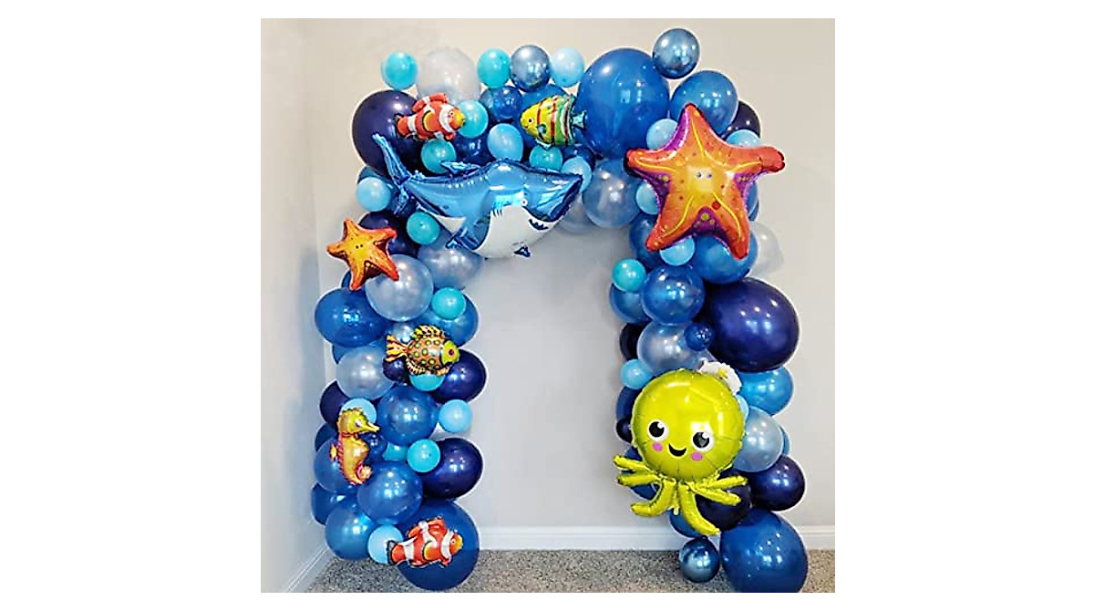 Ocean Animals Balloon Arch Kit - 120pcs for Ocean-Themed Parties