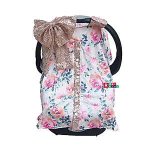 Rosy Kids Infant Carseat Canopy Cover 1pc Wind Proof Baby Car Seat Cover, Sunshade Cover, Fits Any Model, Color25OR02