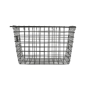 Spectrum Wire Small Basket with Label Plate (Industrial Gray) - Storage Bin & Décor for Bathroom, Closet, Pantry, Under Sink, Toy, Shelf, Kitchen, & Nursery Organization