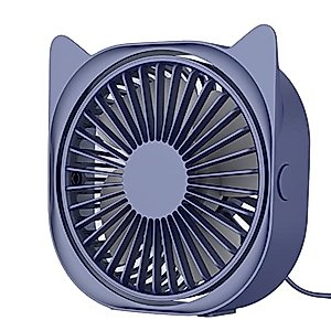 Personal Desk Fans Small Quiet - Mini Cute Desk Fan, USB Powered, 3 Wind Speeds, 360° Rotatable, Little Portable Table Fans Fast Cooling for Home Bedroom Nightstand Office Work Desktop Dorm (Blue)