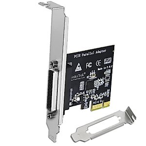 LinksTek 1-Port PCI Express Parallel Card for Printers, IEEE 1284 Standard DB25 LPT PCIE Parallel Port, Supports IEEE 1284 SPP, Nibble, Byte and ECP Mode, PCIE DB25 Parallel Port Card (PCIE-PA1)