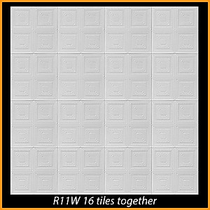 R11W (Honeycomb) Foam Glue-Up 20x20 Decorative Ceiling Tile (42.24 s/f) Pack of 16, Plain White