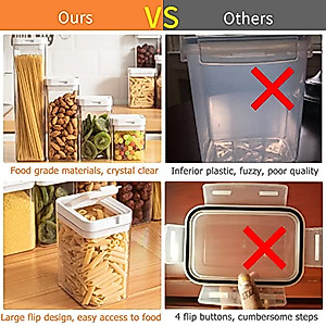 CLEVHOM Cereal Containers Storage, Airtight Food Storage Container BPA Free Plastic Cereal Containers Moisture-Proof Large Pantry Organization and Storage for Pasta, Oats, Candy, Cereal - 7 Pieces