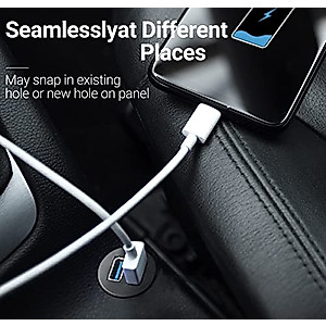 ICESPRING 2 Ports Dual USB 3.0 Male to USB 3.0 Female AUX Flush Mount Car Mount Extension Cable for Car Truck Boat Motorcycle Dashboard Panel -(3 Feet)