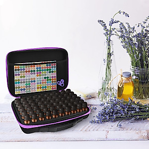 60 Bottle Essential Oil Storage Organizer Carrying Case, Essential Oils Holders Organizer Essential Oil Bag Holds 5ml 10ml 15ml Oils Bottle,Compatible with do Terra,Young Living,Vallejo,Army Painter